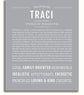 Traci Personalized Name Meaning Art Prints – Name Stories