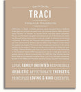 Traci Personalized Name Meaning Art Prints – Name Stories