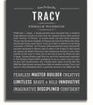 Tracy (female) | Name Art Print – Name Stories