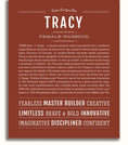 Tracy Personalized Name Meaning Art Prints – Name Stories