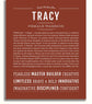 Tracy Personalized Name Meaning Art Prints – Name Stories