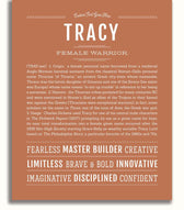Tracy Personalized Name Meaning Art Prints – Name Stories