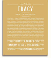Tracy Personalized Name Meaning Art Prints – Name Stories