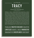 Tracy Personalized Name Meaning Art Prints – Name Stories