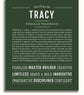 Tracy (female) | Name Art Print – Name Stories