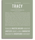 Tracy (female) | Name Art Print – Name Stories