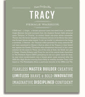 Tracy Personalized Name Meaning Art Prints – Name Stories
