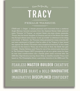 Tracy (female) | Name Art Print – Name Stories