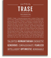 Trase Personalized Name Meaning Art Prints – Name Stories
