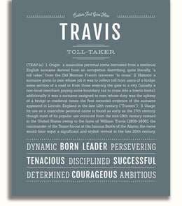 Travis | Name Art Print – Name Stories