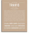 Travis Personalized Name Meaning Art Prints – Name Stories