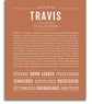Travis Personalized Name Meaning Art Prints – Name Stories