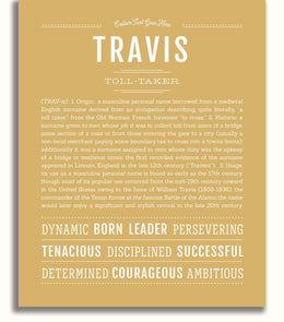 Travis | Name Art Print – Name Stories