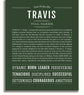 Travis Personalized Name Meaning Art Prints – Name Stories