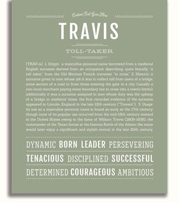 Travis | Name Art Print – Name Stories