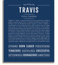 Travis Personalized Name Meaning Art Prints – Name Stories