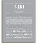 Trent Personalized Name Meaning Art Prints – Name Stories