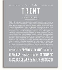 Trent | Name Art Print – Name Stories