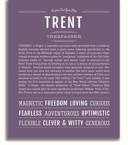 Trent | Name Art Print – Name Stories