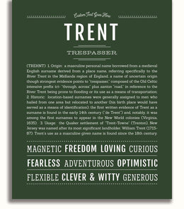 Trent | Name Art Print – Name Stories