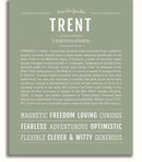 Trent Personalized Name Meaning Art Prints – Name Stories