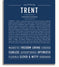 Trent Personalized Name Meaning Art Prints – Name Stories