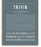 Trevin Personalized Name Meaning Art Prints – Name Stories