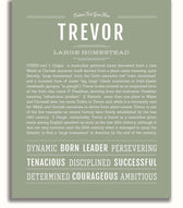 Trevor Personalized Name Meaning Art Prints – Name Stories