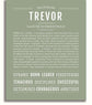 Trevor Personalized Name Meaning Art Prints – Name Stories