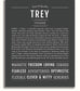 Trey Personalized Name Meaning Art Prints – Name Stories