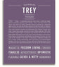 Trey Personalized Name Meaning Art Prints – Name Stories