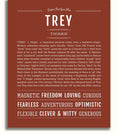 Trey Personalized Name Meaning Art Prints – Name Stories