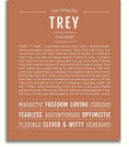 Trey Personalized Name Meaning Art Prints – Name Stories