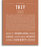Trey Personalized Name Meaning Art Prints – Name Stories