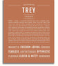 Trey Personalized Name Meaning Art Prints – Name Stories