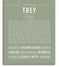Trey Personalized Name Meaning Art Prints – Name Stories