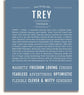 Trey Personalized Name Meaning Art Prints – Name Stories