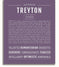 Treyton Personalized Name Meaning Art Prints – Name Stories