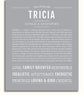 Tricia Personalized Name Meaning Art Prints – Name Stories