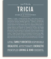 Tricia Personalized Name Meaning Art Prints – Name Stories