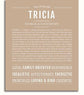 Tricia Personalized Name Meaning Art Prints – Name Stories