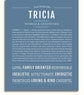Tricia Personalized Name Meaning Art Prints – Name Stories
