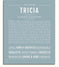 Tricia Personalized Name Meaning Art Prints – Name Stories