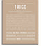 Trigg Personalized Name Meaning Art Prints – Name Stories