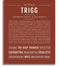 Trigg Personalized Name Meaning Art Prints – Name Stories