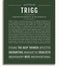 Trigg Personalized Name Meaning Art Prints – Name Stories