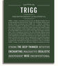 Trigg Personalized Name Meaning Art Prints – Name Stories
