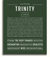 Trinity Personalized Name Meaning Art Prints – Name Stories