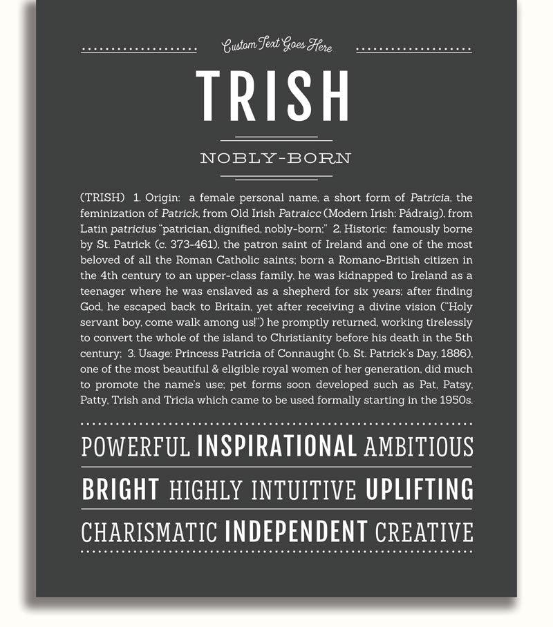 Trish Personalized Name Meaning Art Prints – Name Stories