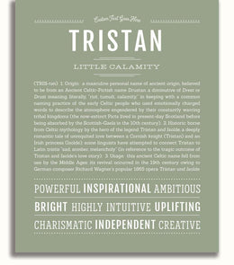 Tristan Personalized Name Meaning Art Prints – Name Stories